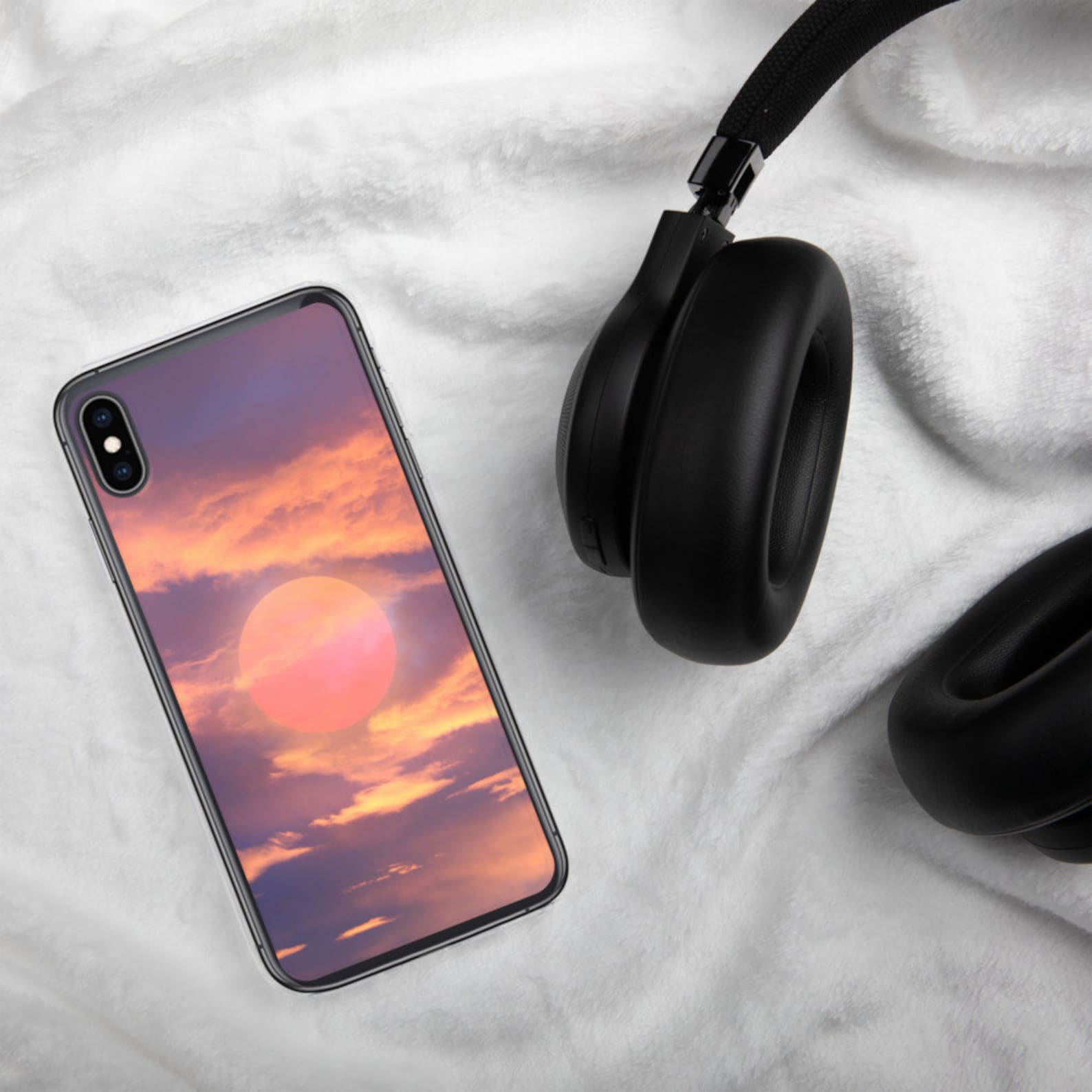 Boîtier de téléphone esthétique de nuages de coucher du soleil | Orange ...