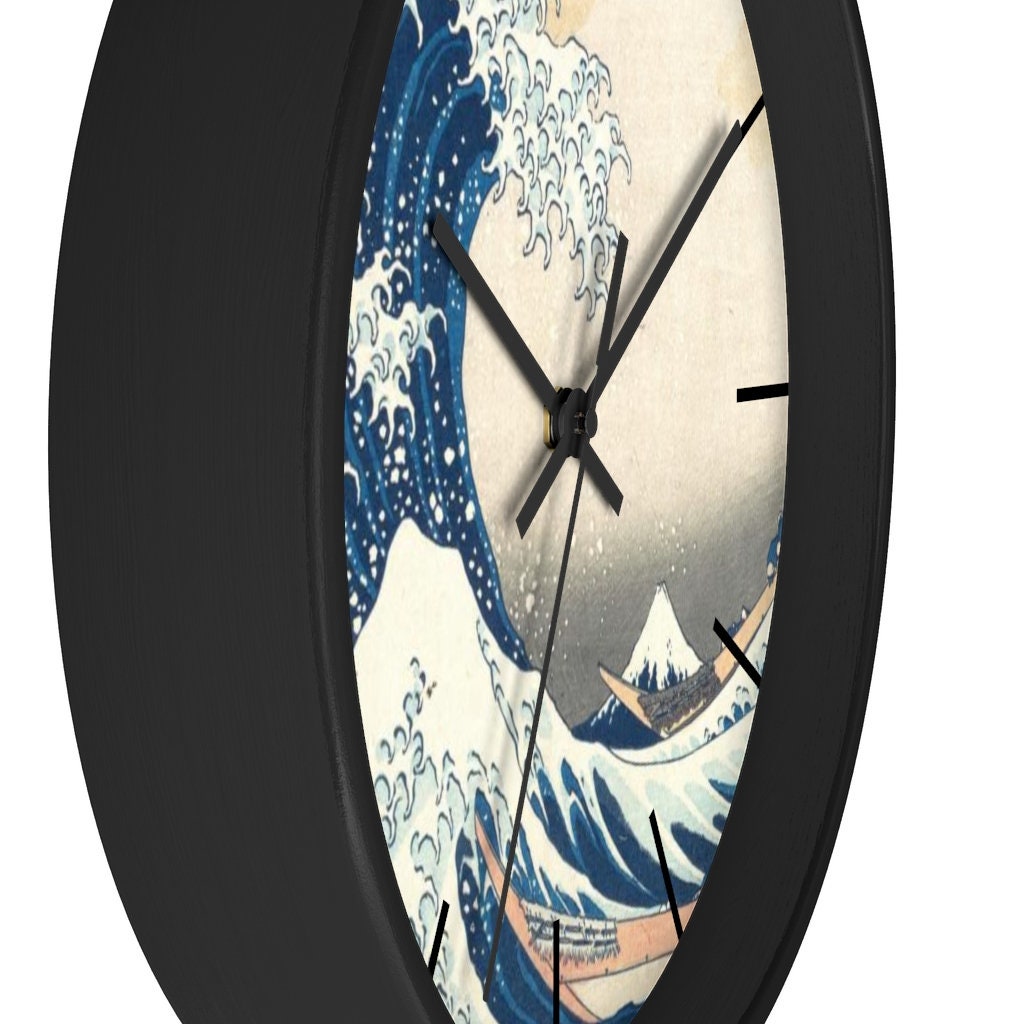The Great Wave Wall Clock Japanese Decor Modern Living Room | Etsy