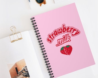 Kawaii Strawberry Milk Hardcover Journal Pink Japanese - Etsy