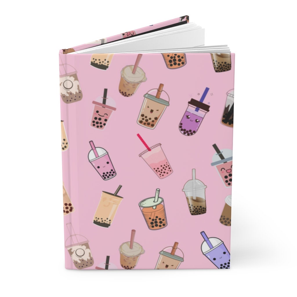 Boba Tea Hardcover Journal Kawaii Journal Bubble Milk Tea - Etsy