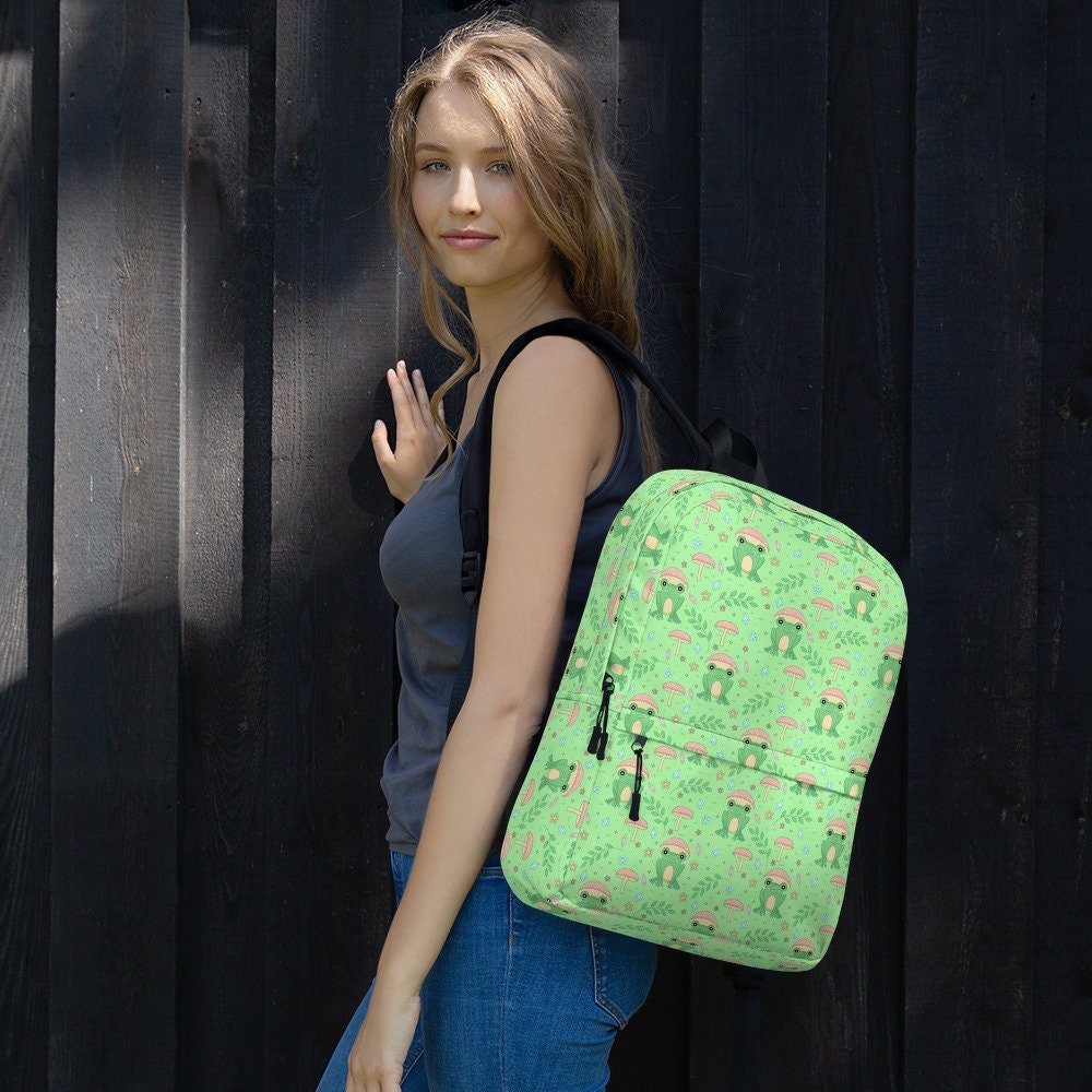 Kawaii Frog Backpack Cottagecore Frog Mushroom Backpack - Etsy