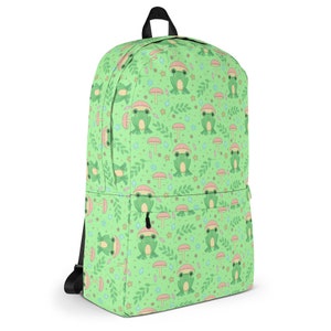 Kawaii Frog Backpack | Cottagecore Frog Mushroom Backpack | Japanese ...