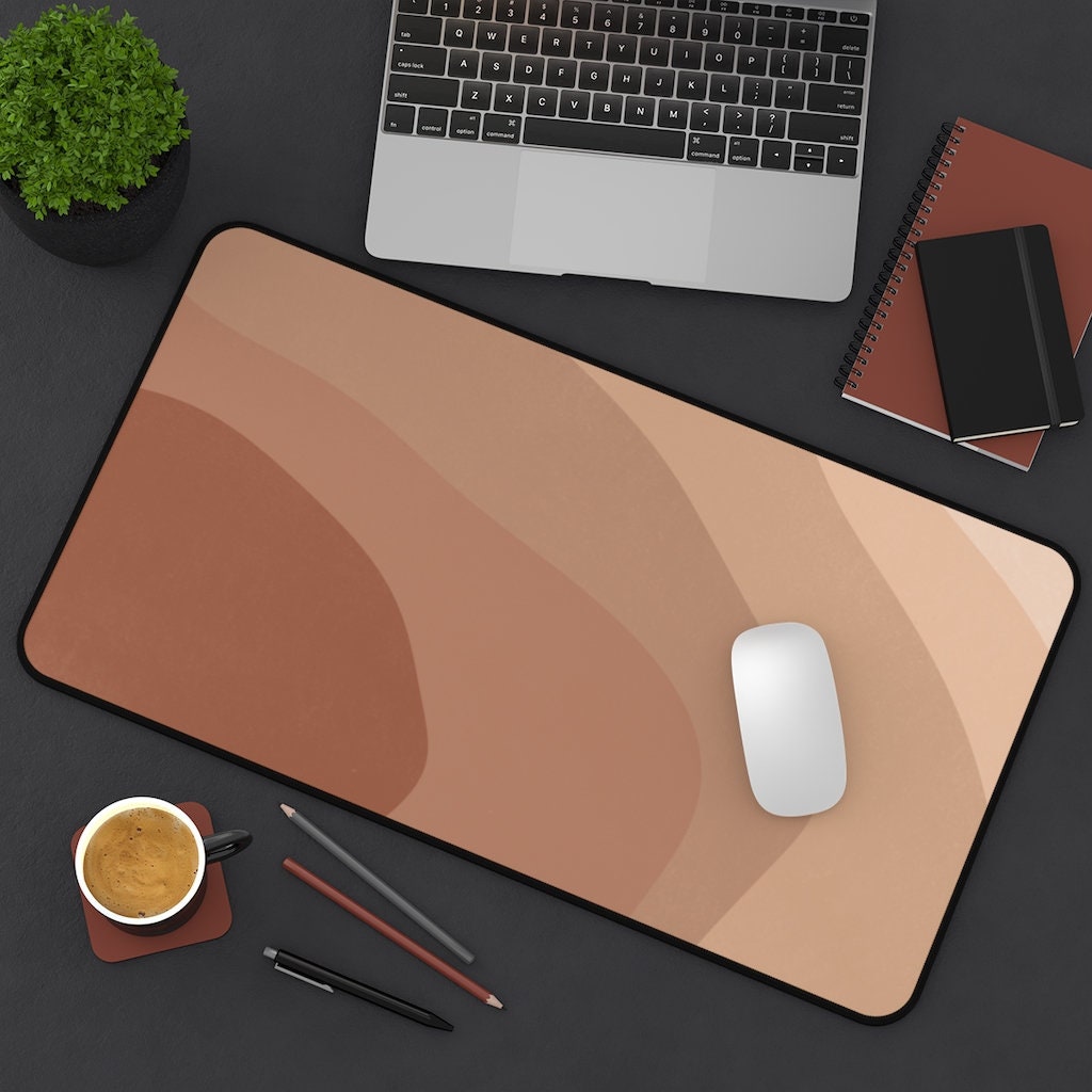 Abstract Boho Desk Mat Brown Shades Aesthetic Neutral Desk - Etsy