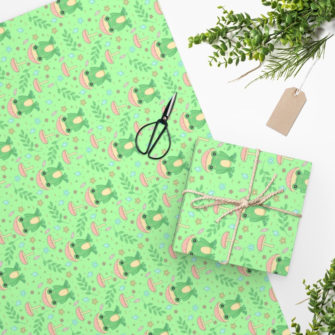 Kawaii Frog Wrapping Paper, Anime Gift Wrap, Cute Wrapping Paper, Anime ...