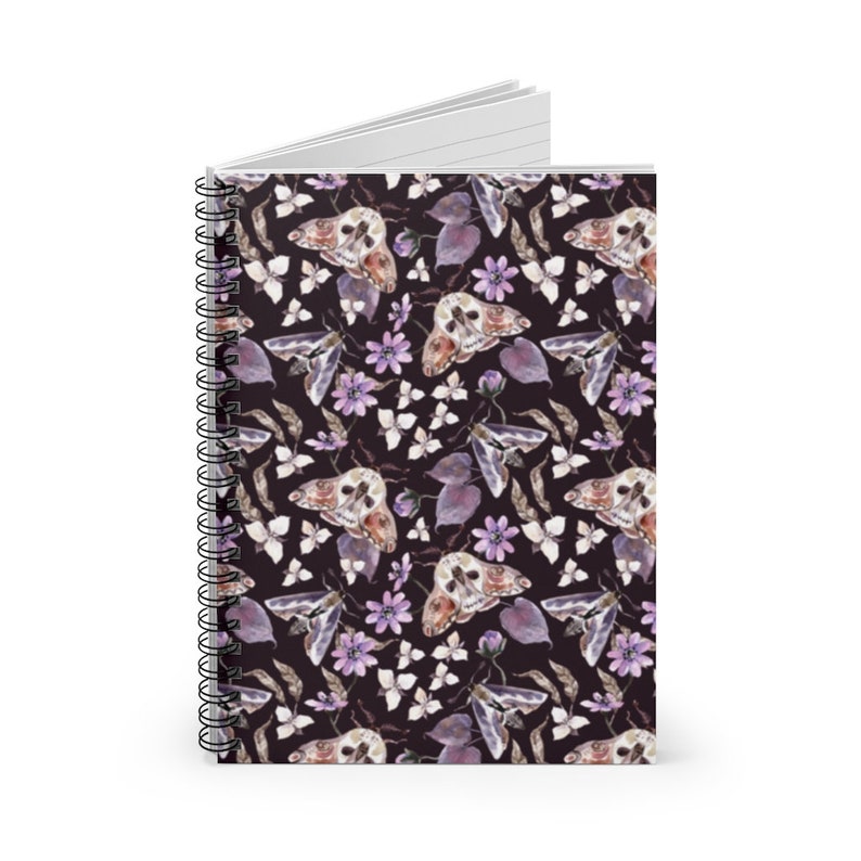 Moth Notebook Dark Academia Aesthetic Spiral Notebook - Etsy