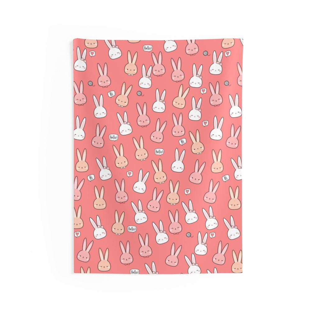 Kawaii Bunny Tapestry Cute Kawaii Indoor Wall Tapestries - Etsy