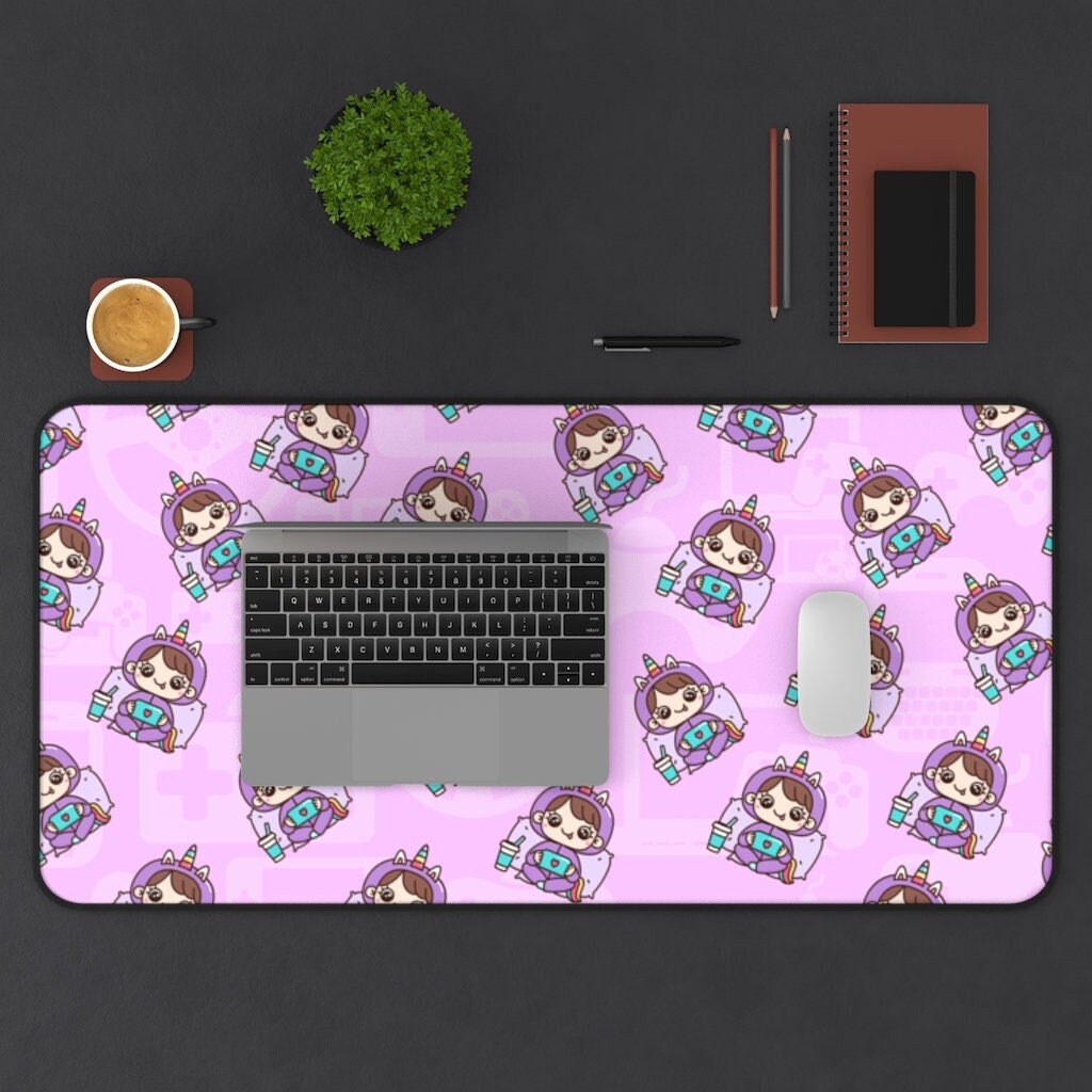 Kawaii Gamer Girl Desk Mat Cute Unicorn Gamer Girl Kawaii | Etsy