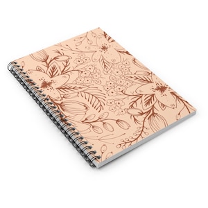 Floral Spiral Notebook | Bohemian Flowers Journal | Boho Aesthetic ...