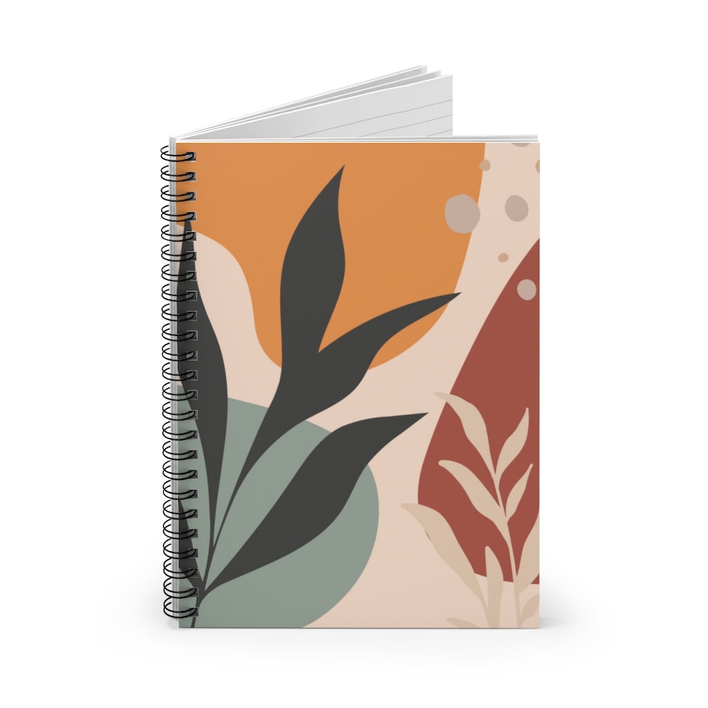 Boho Floral Notebook Aesthetic Spiral Notebook Neutral - Etsy