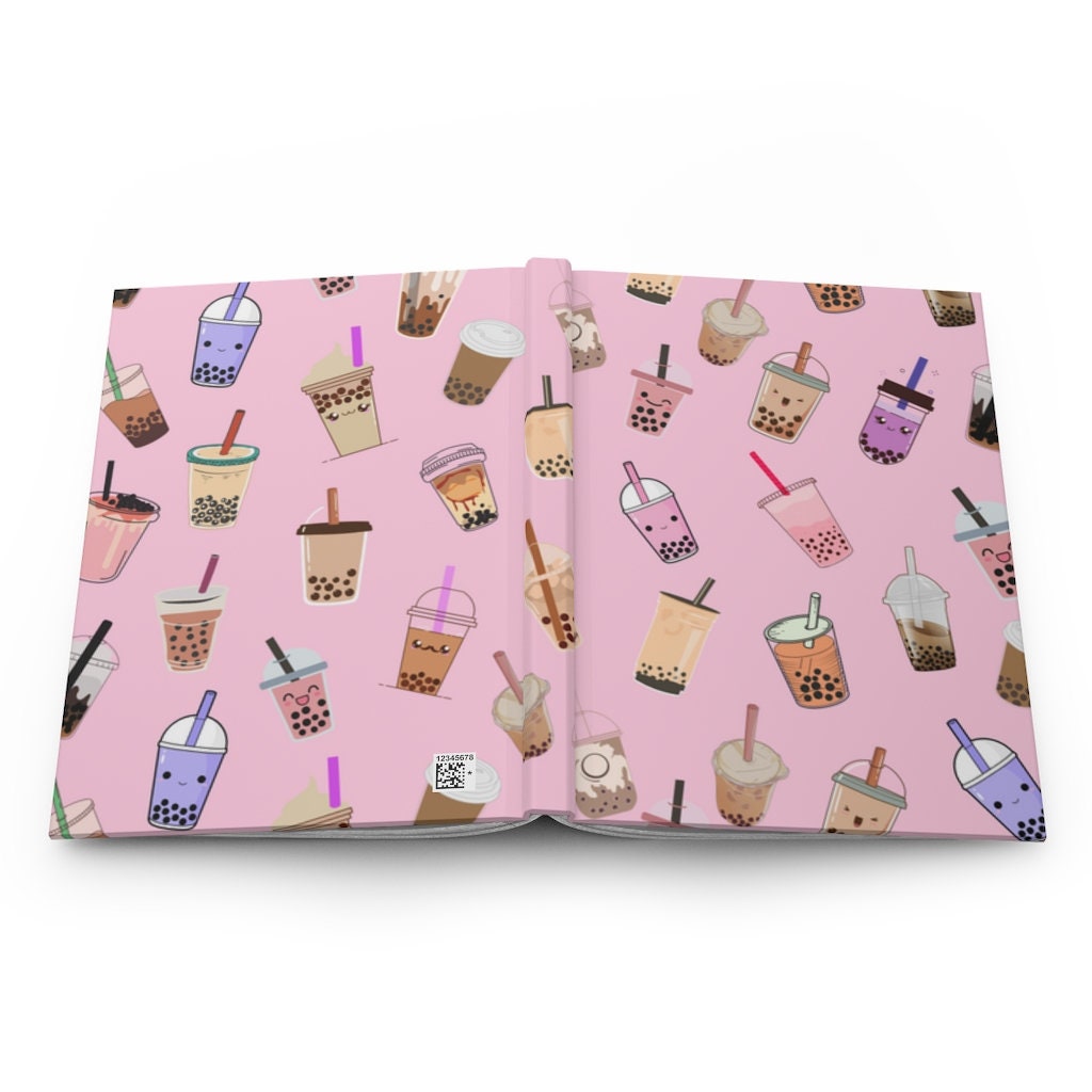 Boba Tea Hardcover Journal Kawaii Journal Bubble Milk Tea - Etsy