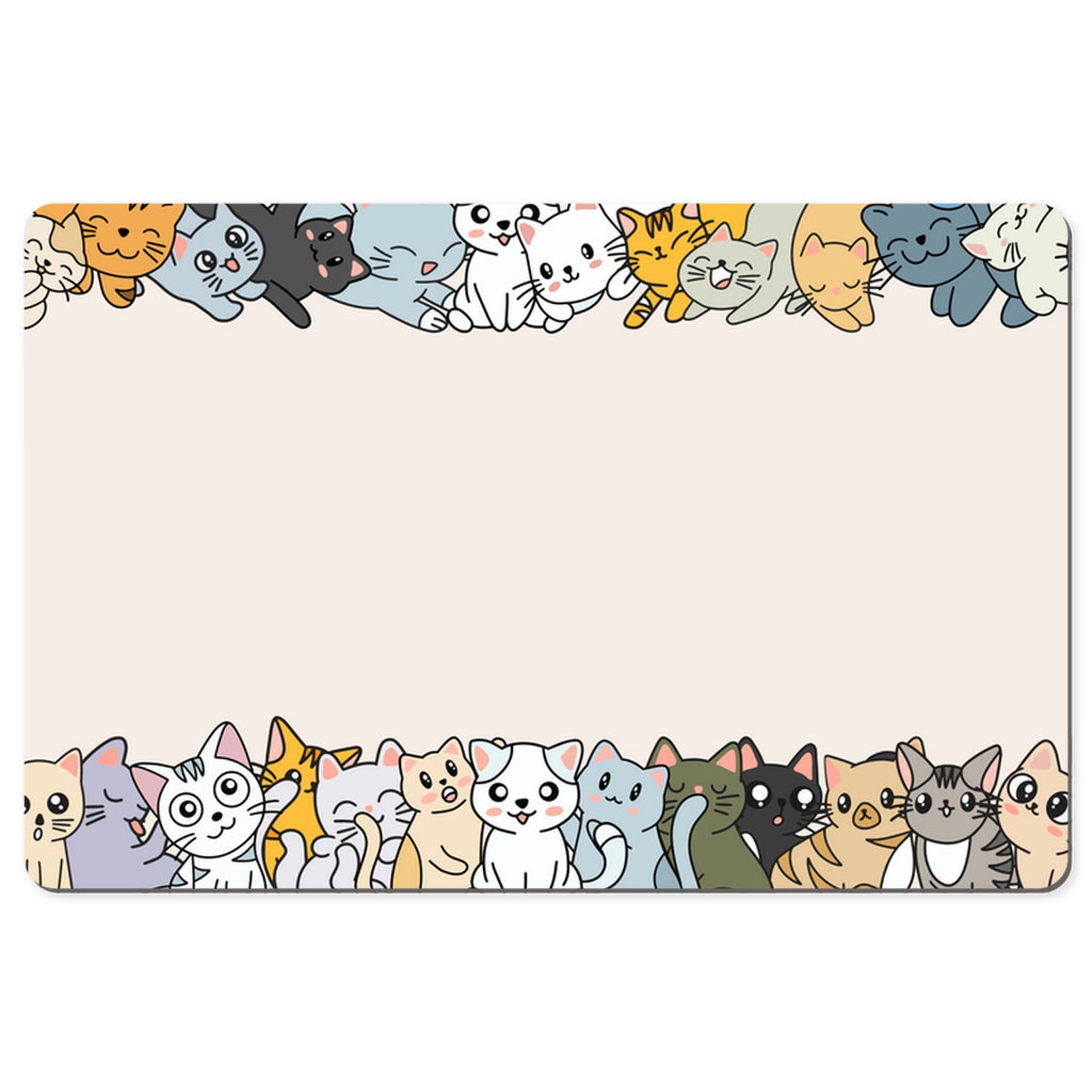 Cute Cats Desk Mat Kawaii Kitten Desk Mat Japanese Mouse | Etsy