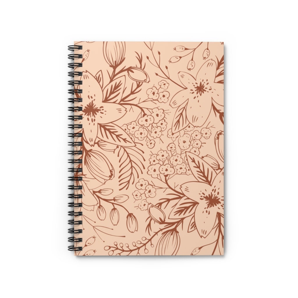 Floral Spiral Notebook | Bohemian Flowers Journal | Boho Aesthetic ...