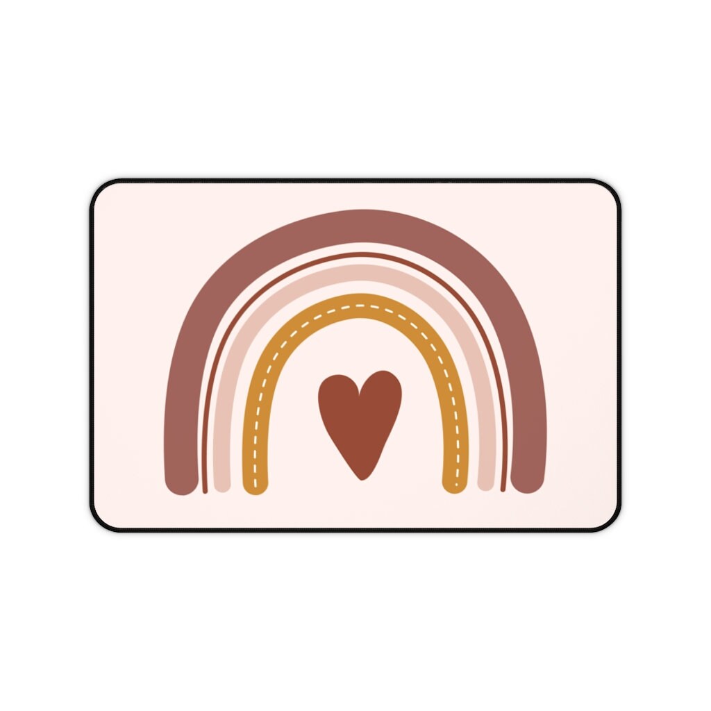 Boho Rainbow Desk Mat Aesthetic Bohemian Desk Mat Large - Etsy