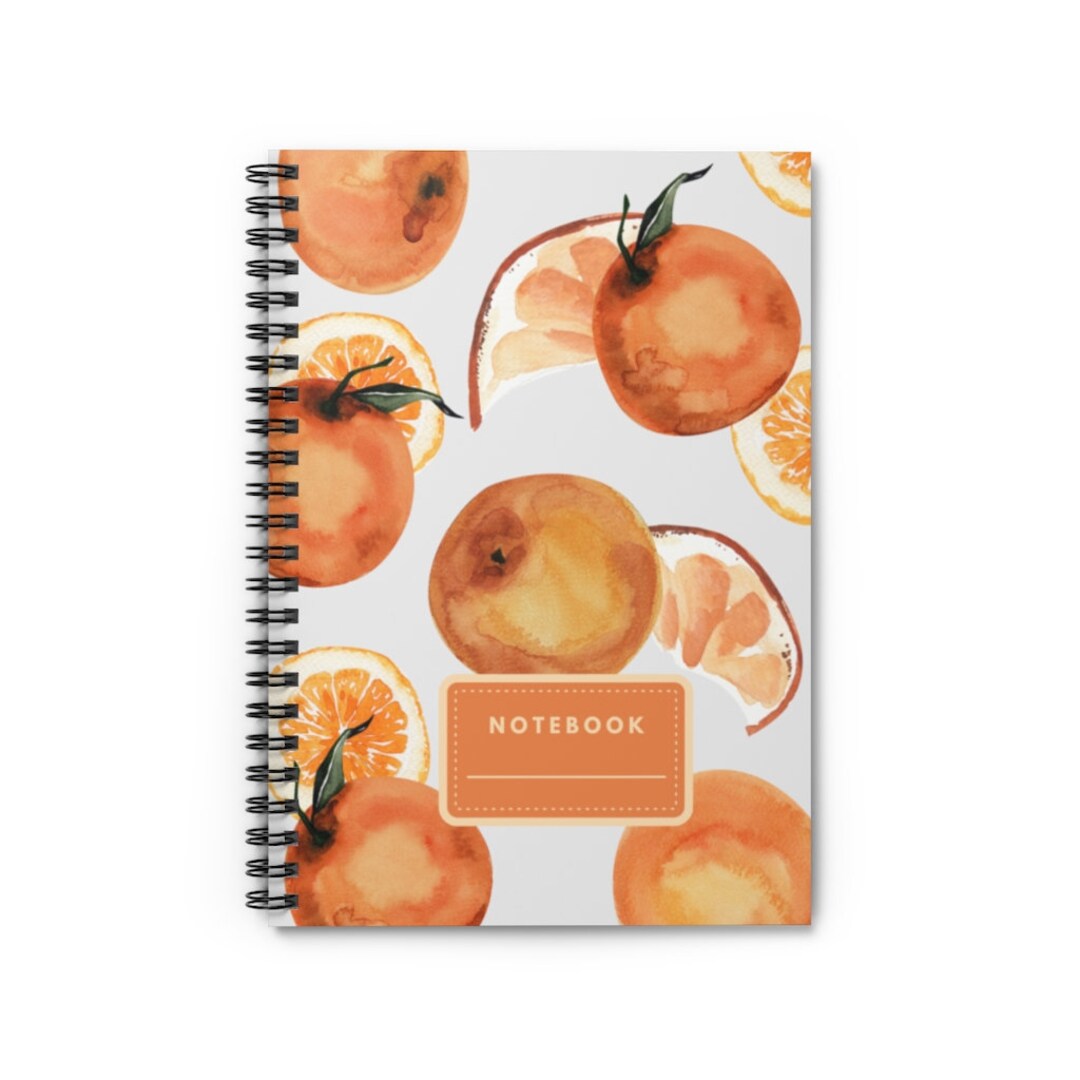 Orange Citrus Notebook | Cute Orange Fruit Aesthetic Journal Diary ...