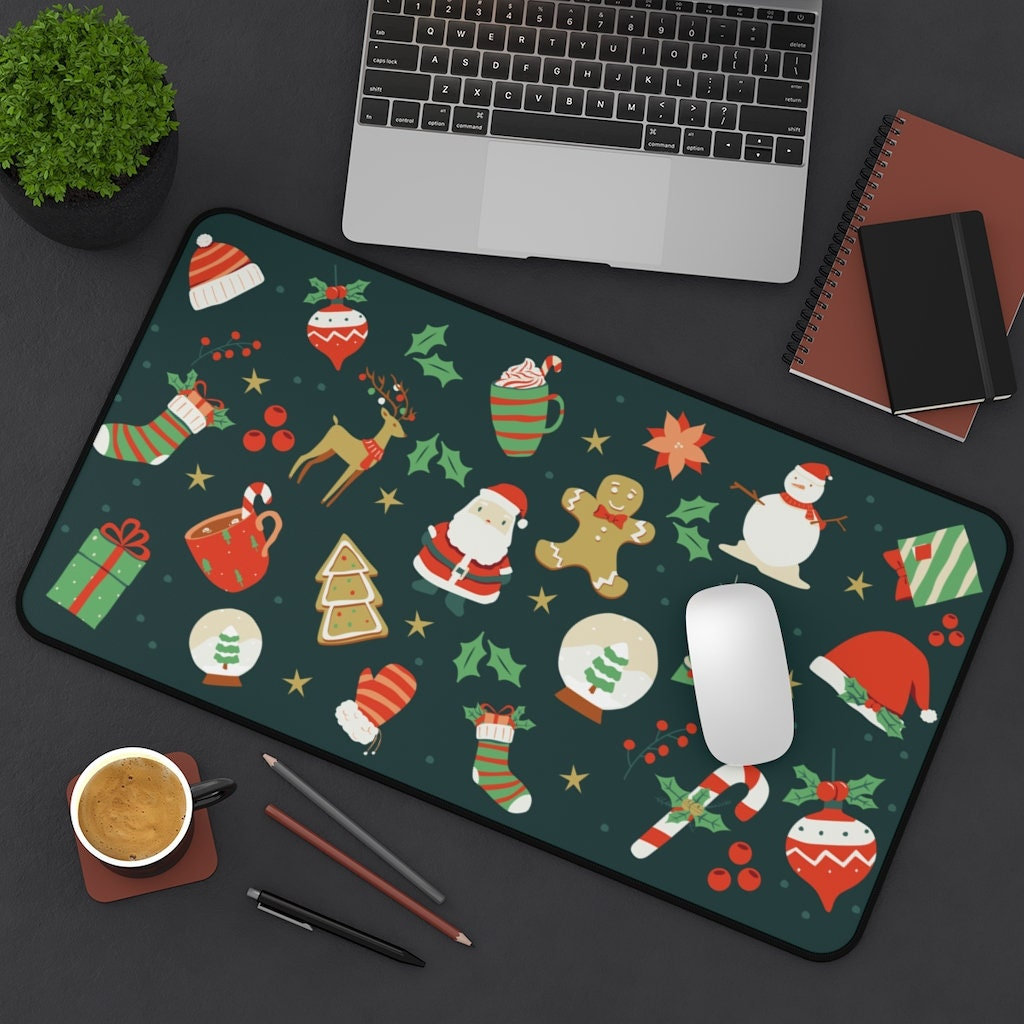 Christmas Desk Mat Christmas Ornaments Large Gaming Mouse - Etsy