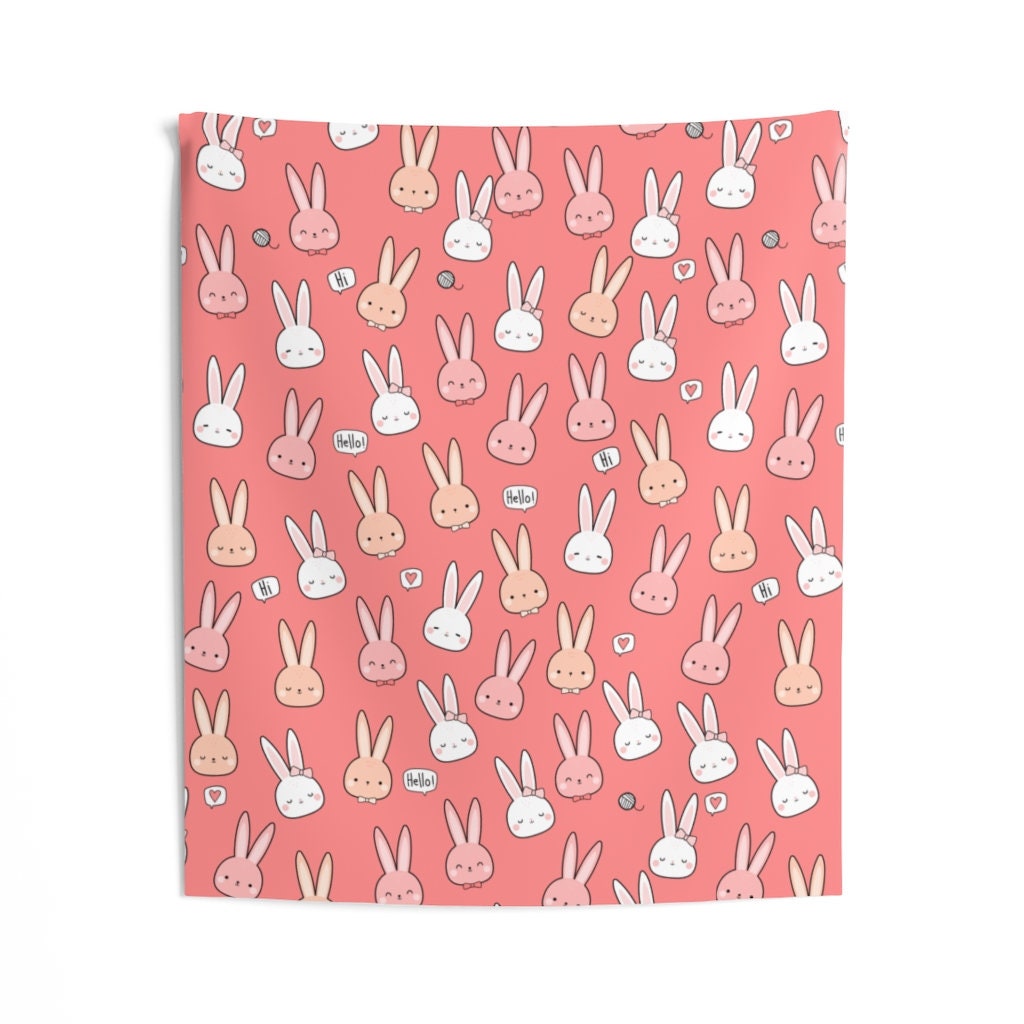 Kawaii Bunny Tapestry Cute Kawaii Indoor Wall Tapestries - Etsy
