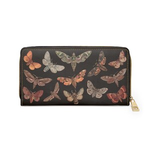 Cottagecore Moth Zipper Wallet Witchy Dark Academia Wallet Goblincore ...