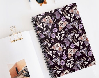 Boho Floral Notebook Aesthetic Spiral Notebook Neutral | Etsy