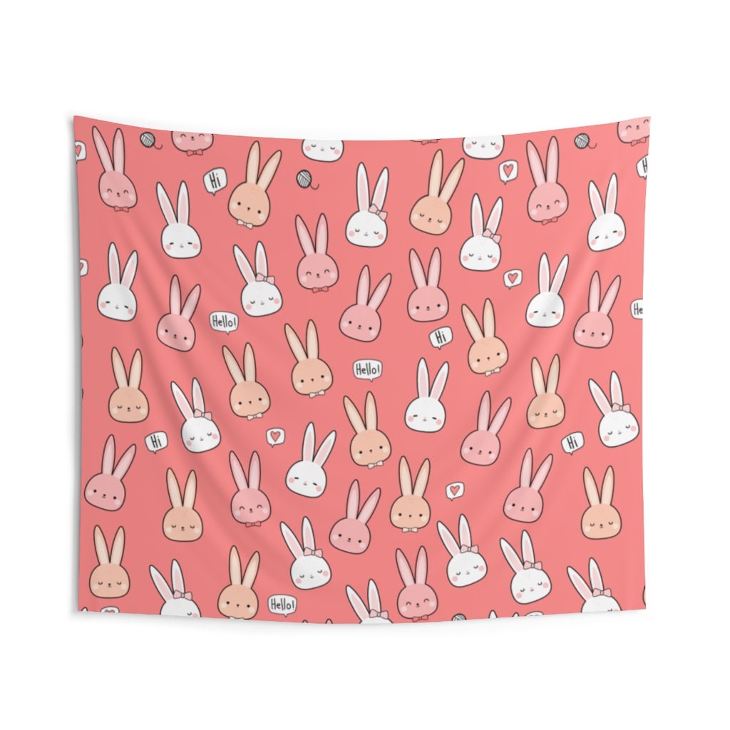 Kawaii Bunny Tapestry Cute Kawaii Indoor Wall Tapestries - Etsy
