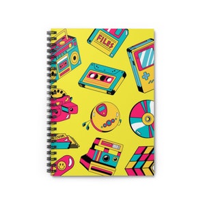 Yellow 90s Retro Notebook | Retro Spiral Notebook | Retro Aesthetic ...