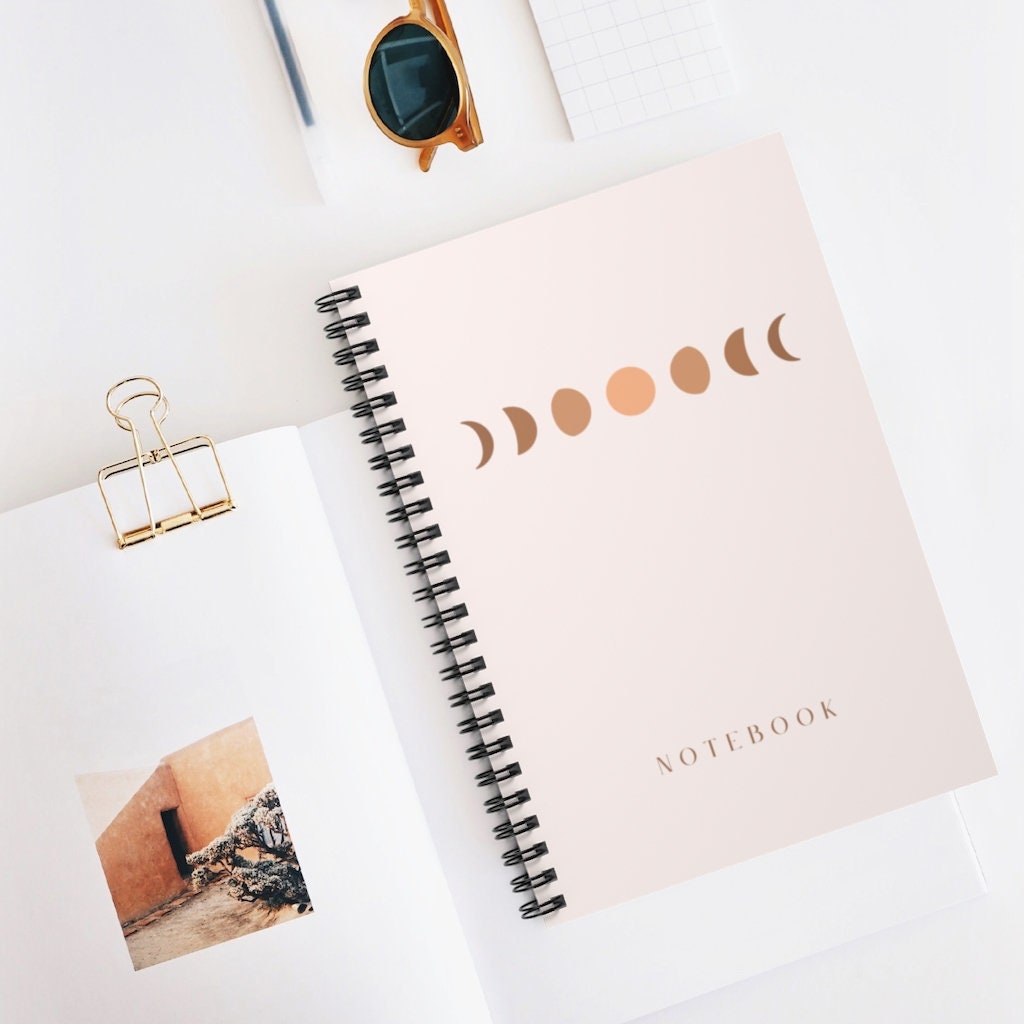 Moon Phases Notebook | Moon Journal | Minimalist Neutral Boho Notebook ...