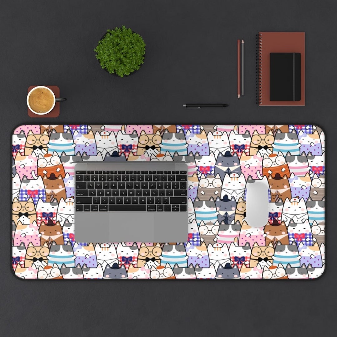 Kawaii Cats Desk Mat | Cute Kitten Kawaii Desk Mat | Extra Large ...