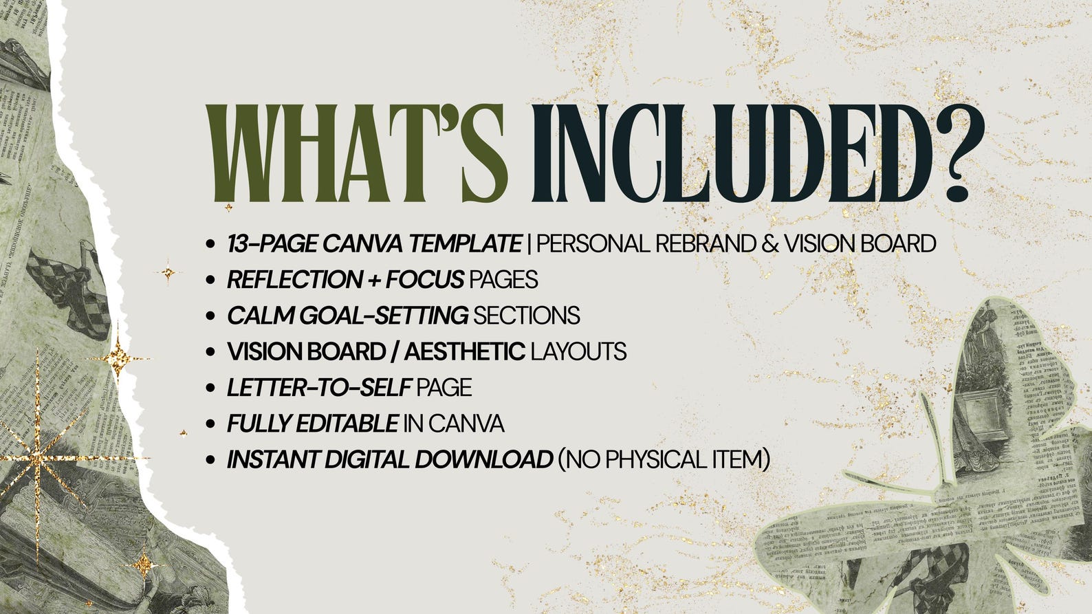 Personal Rebrand and Vision Board Template 2026 | Canva Year Reset ...