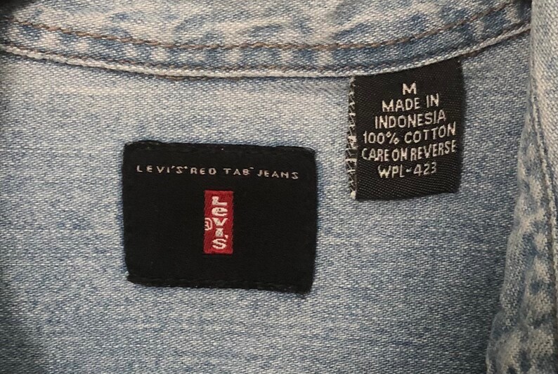 Vintage Levi's Red Tag Jean Distressed Light Button up M - Etsy