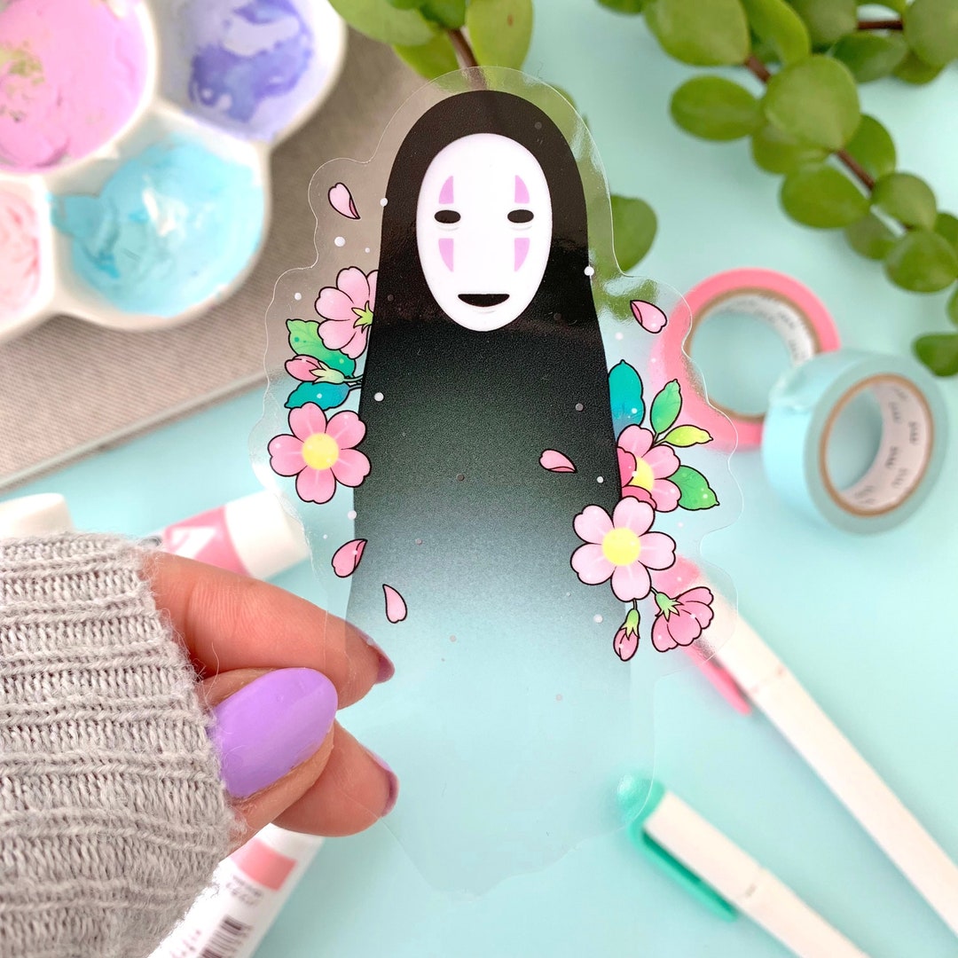 CLEAR STICKER 4.5" Anime Hungry Bathhouse Spirit With Sakura Cherry ...