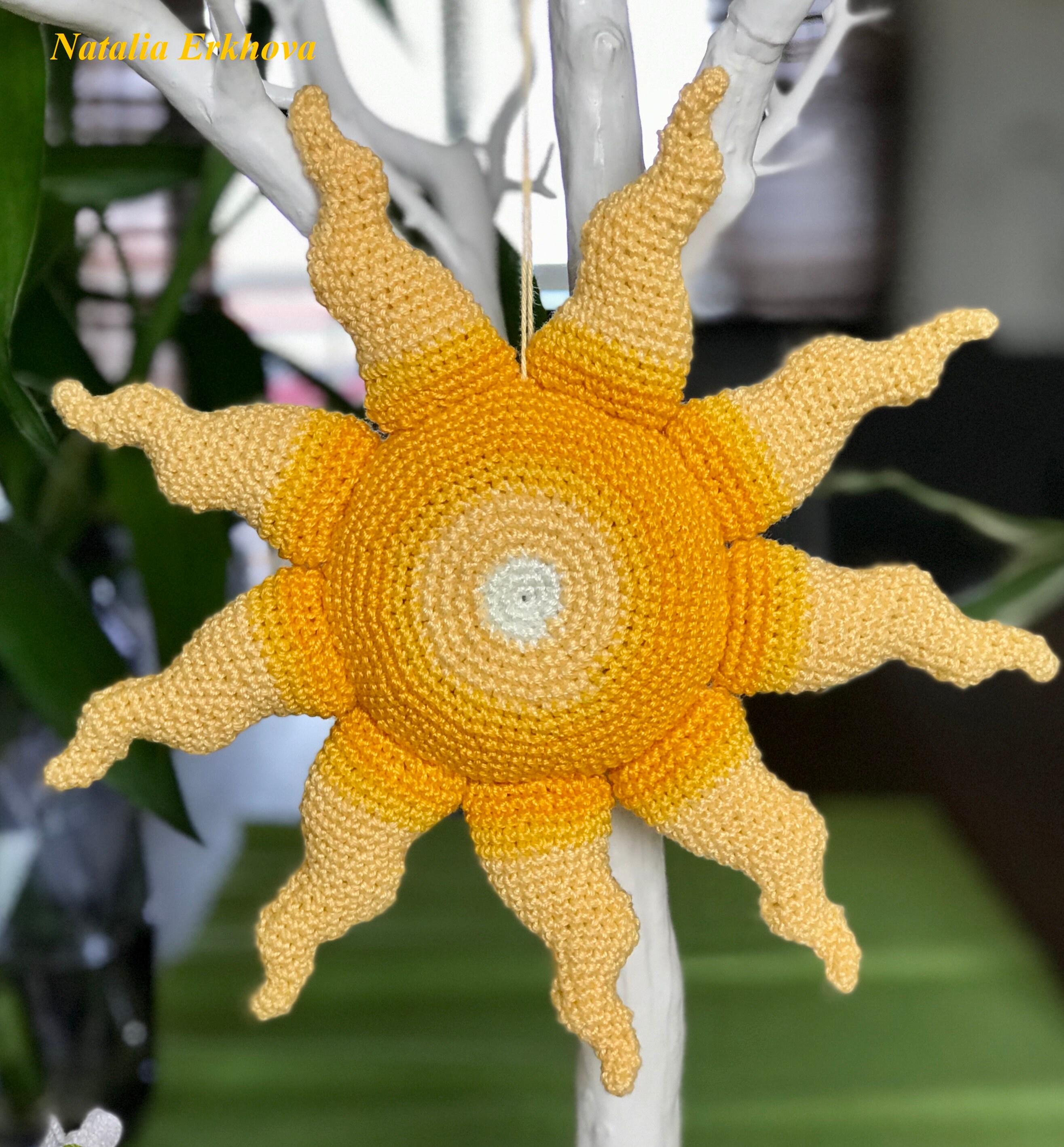 Crochet pattern Sun interior decoration Sun vintage crochet | Etsy