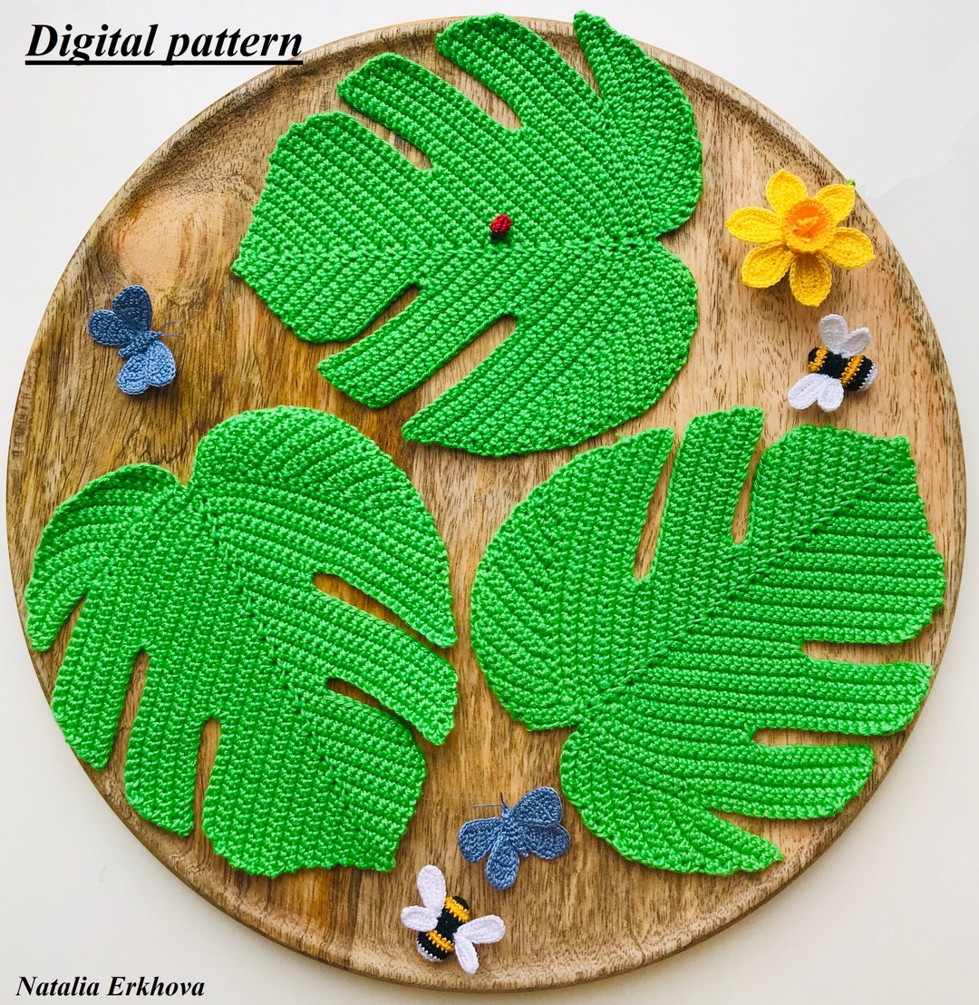 Monstera Leaf Crochet Pattern – Coaster / Table Mat Digital PDF, Home ...
