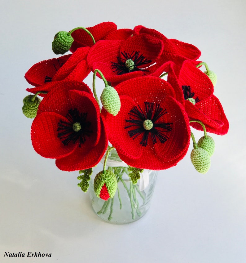 Digital Crochet Pattern Poppy Flower - Etsy