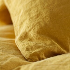 Linen Bedding Set in Yellow Mustard Color Linen Duvet Cover - Etsy