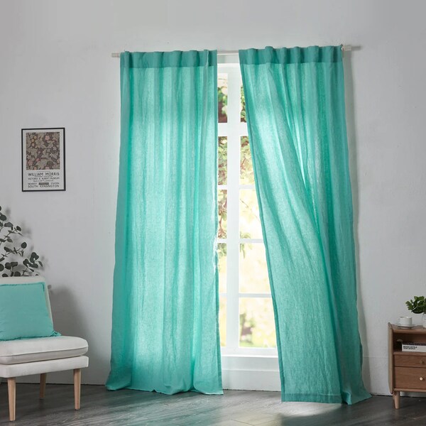Aqua Curtains - Etsy