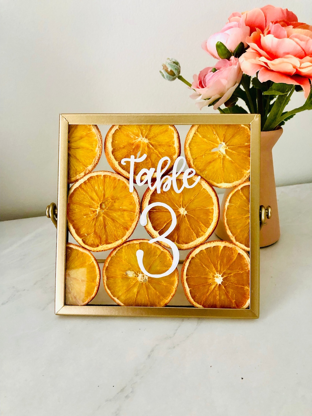 CUSTOM Hand Lettered Citrus Table Numbers Gold, Boho Wedding, Baby ...