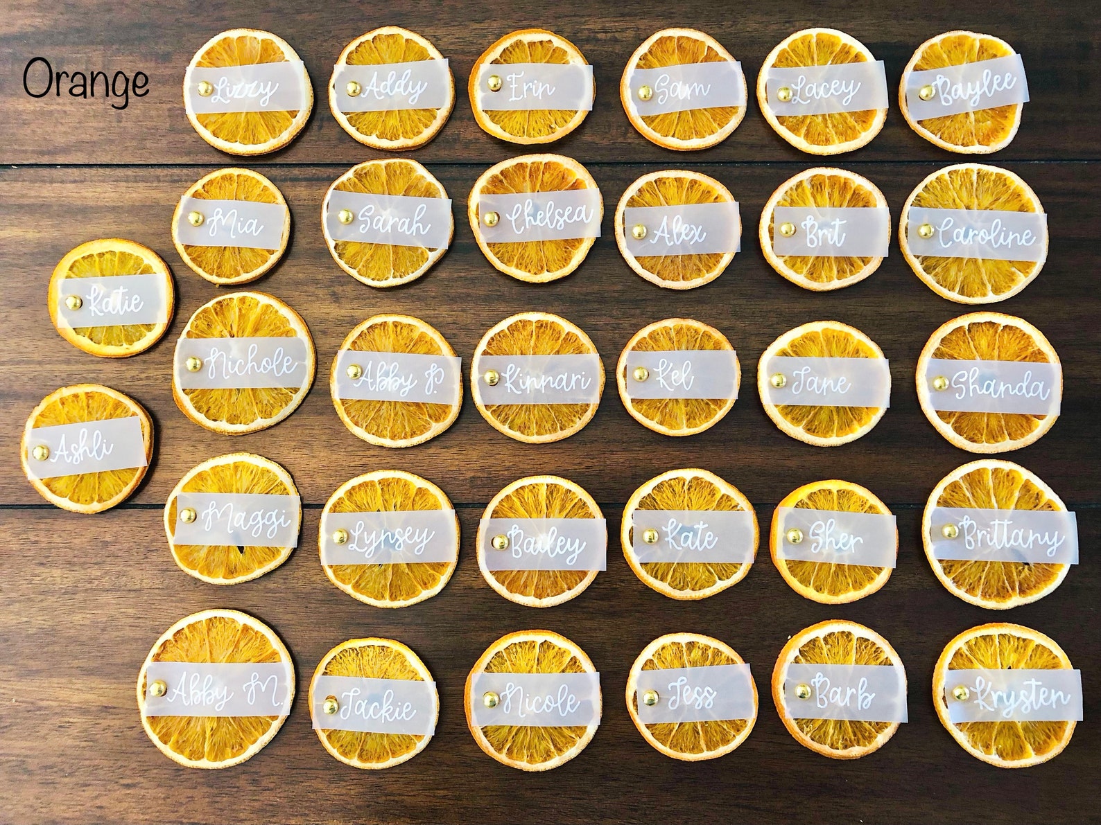 CUSTOM 104 Hand Lettered Citrus Place Cards/name Cards Mixture of ...