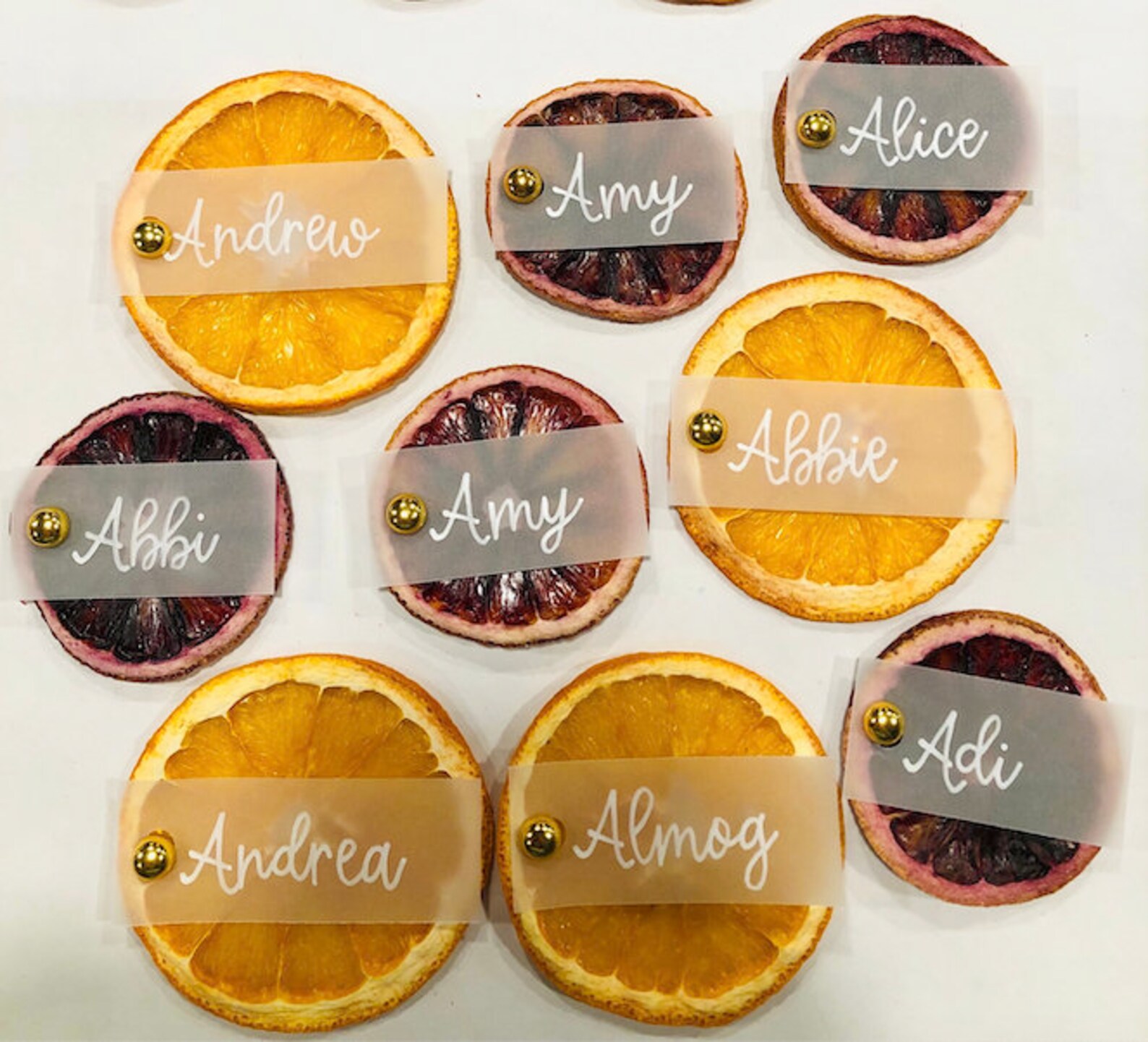 CUSTOM 104 Hand Lettered Citrus Place Cards/name Cards Mixture of ...