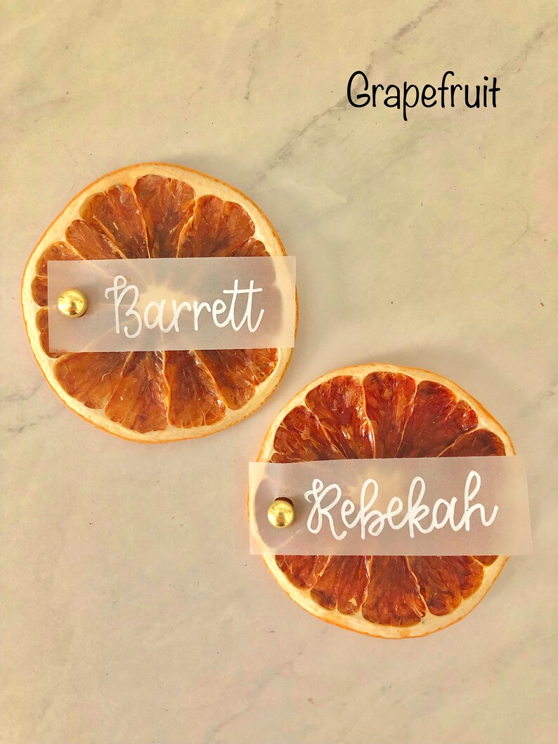 CUSTOM Hand Lettered Citrus Place Cards/name Cards Orange, Grapefruit ...