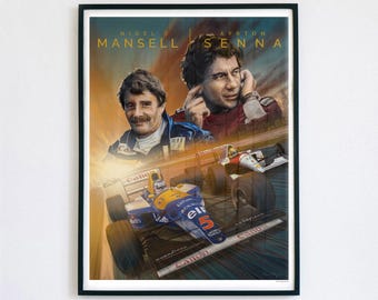 Nigel Mansell & Ayrton Senna at the British GP 1991. Limited Edition ...