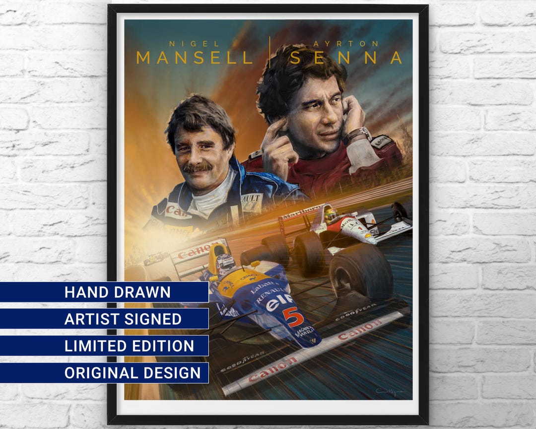 Ayrton Senna, Nigel Mansell Art Print F1 1990s Red 5 - Etsy