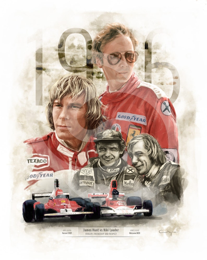 James Hunt v Niki Lauda 1976 F1 world championship F1 Wall | Etsy