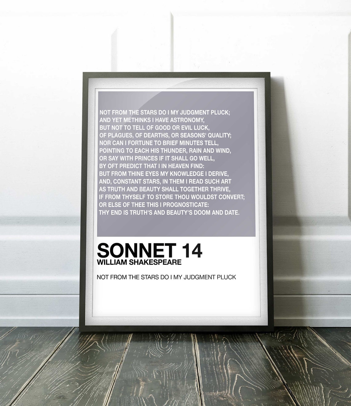 Shakespeare Sonnet 14: Quote Poster Literature Art Print | Etsy