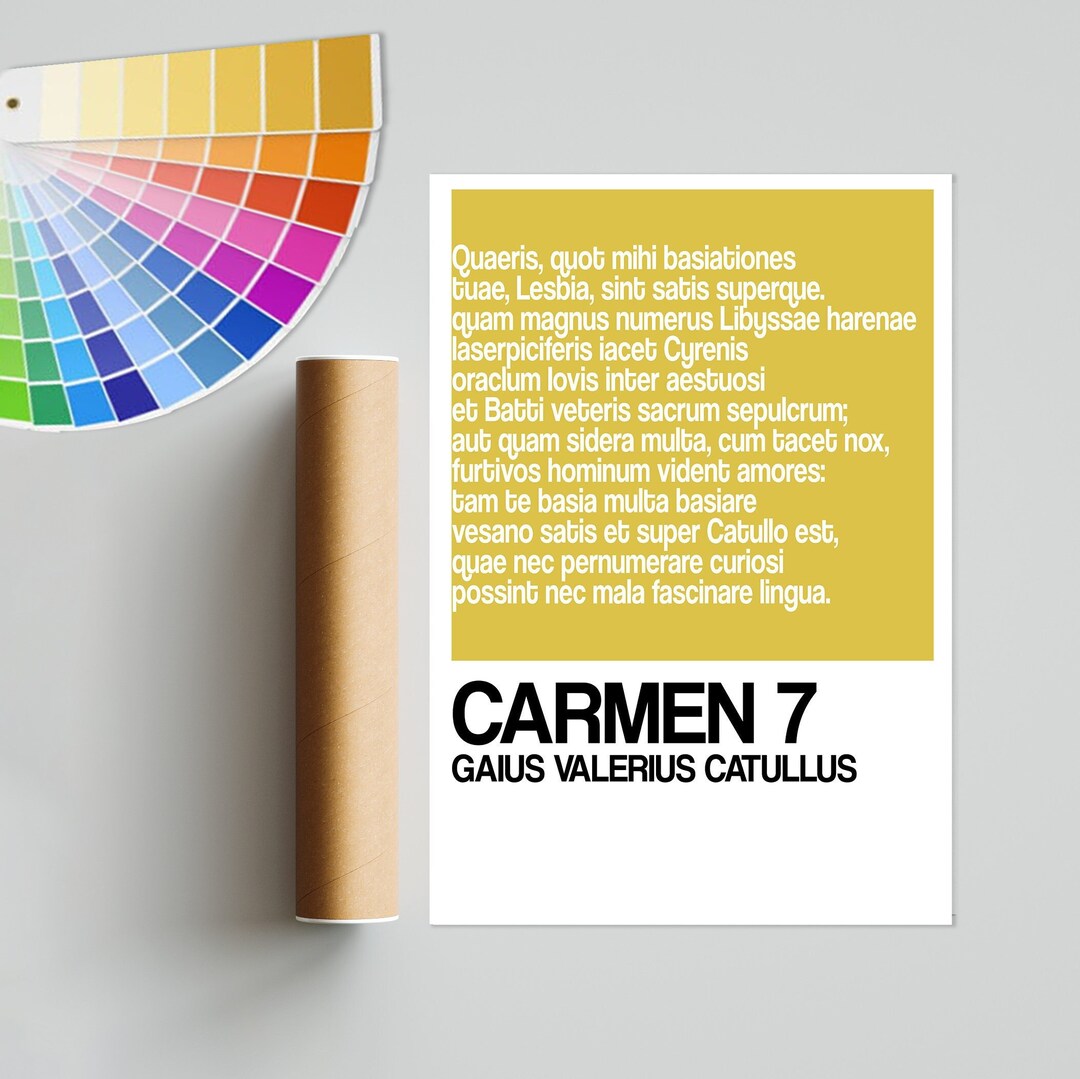 Catullus Carmen 7 Colour-customisable Print - Etsy