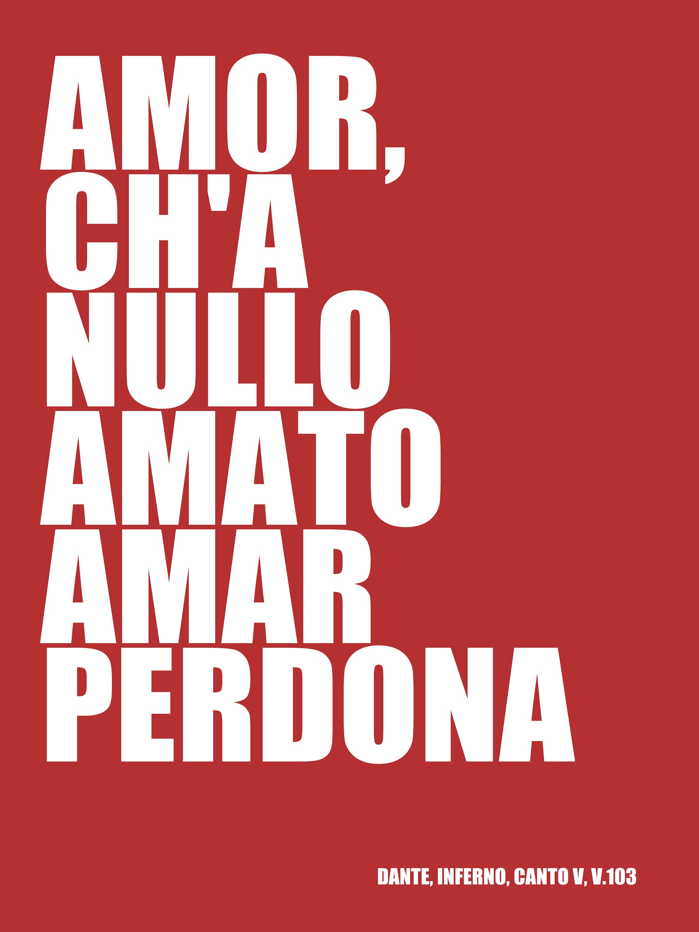 Dante's Inferno Amor C'ha Nullo Amato Amar Perdona. - Etsy