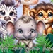Baby Safari Jungle Animals Personalised Fleece Blanket / Movie Blanket ...