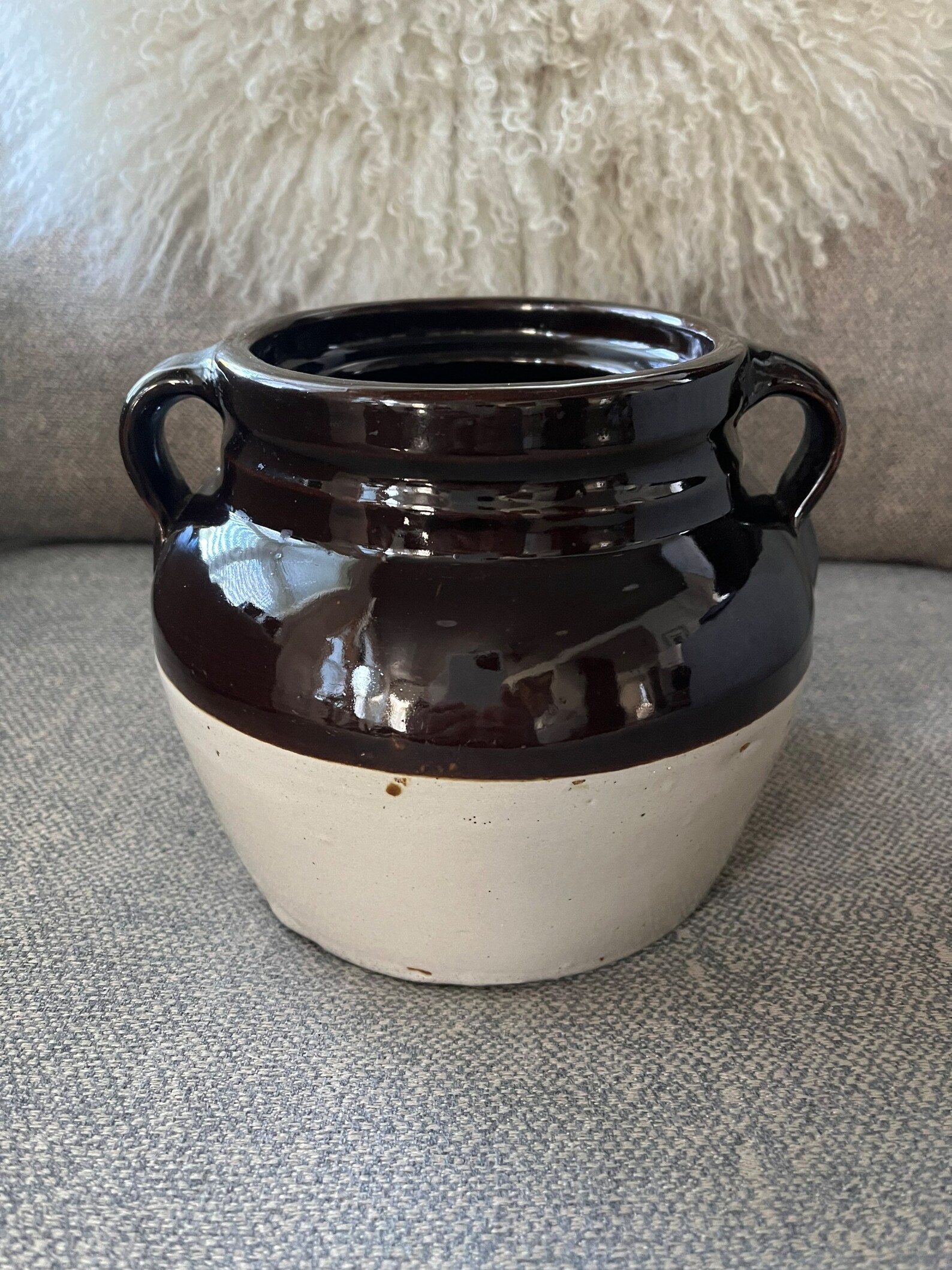 Vintage Brown and Griege Stoneware - Etsy