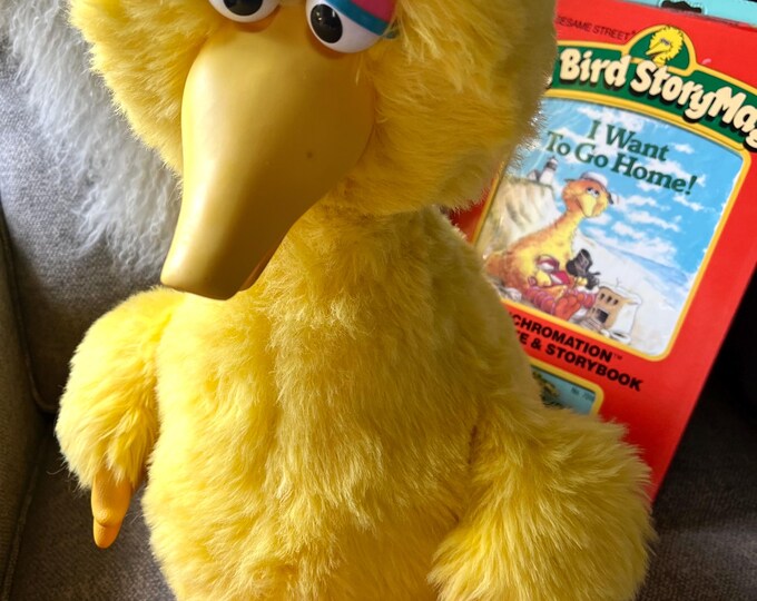 Vintage IDEAL Story Magic Talking Big Bird 1986 - Sesame Street Plush ...