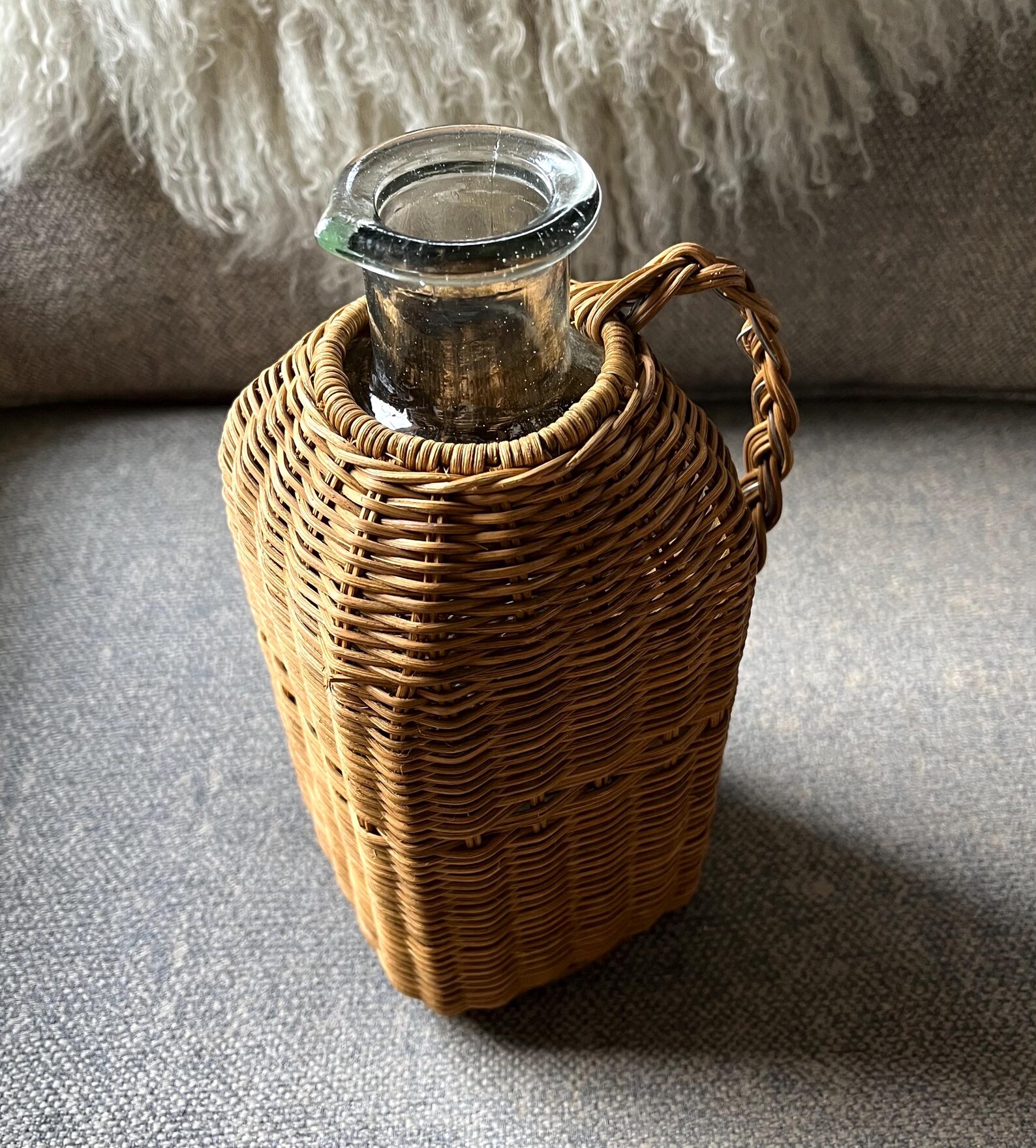 Wicker Wrapped Glass Jug - Etsy