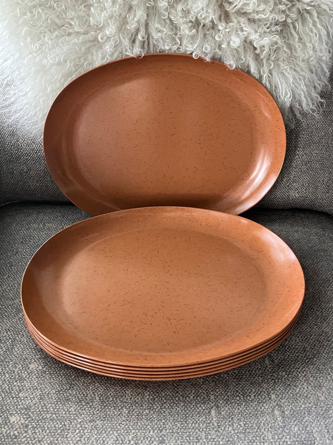 Caramel Colored MCM Oval Speckled Melamine Plates - Etsy