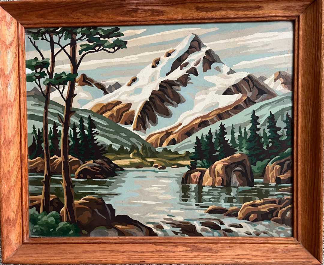 1980s Mountain Landscape Paint by Number - Etsy